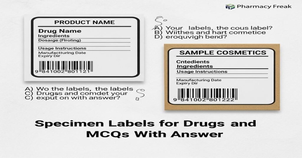 Specimen labels for drugs and cosmetics MCQs With Answer
