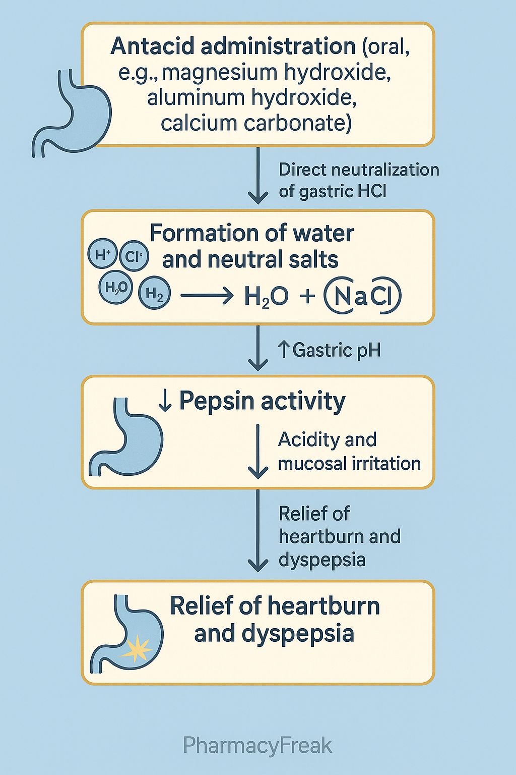 Mechanism of Action of Antacids