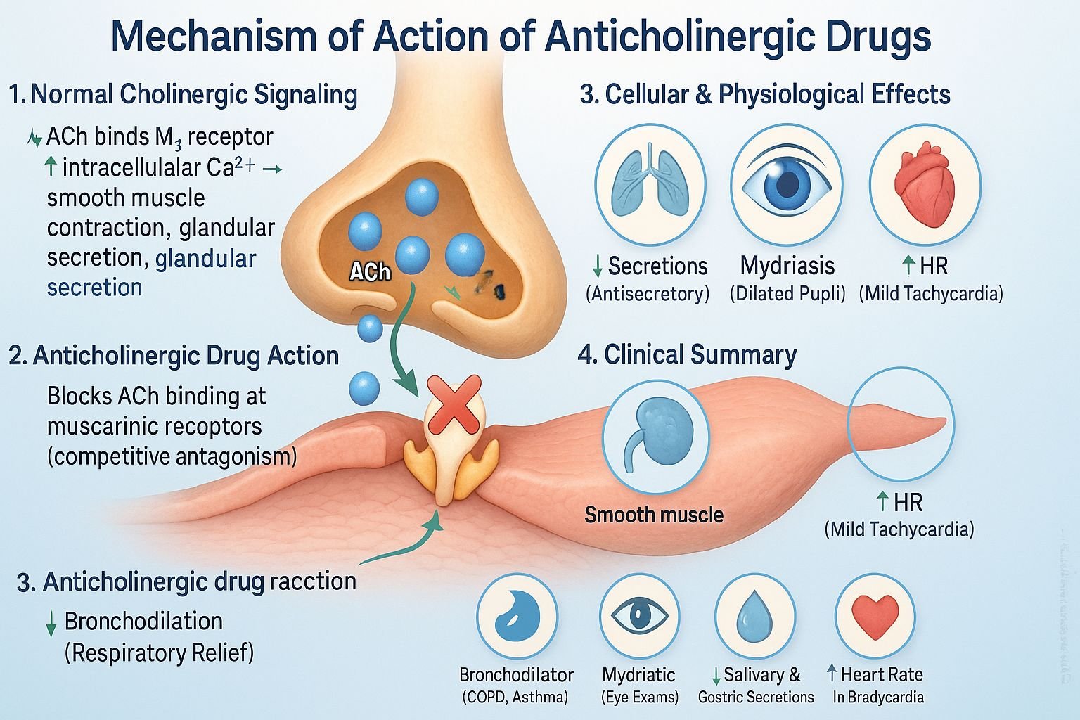 Mechanism of Action of Anticholinergic Drugs