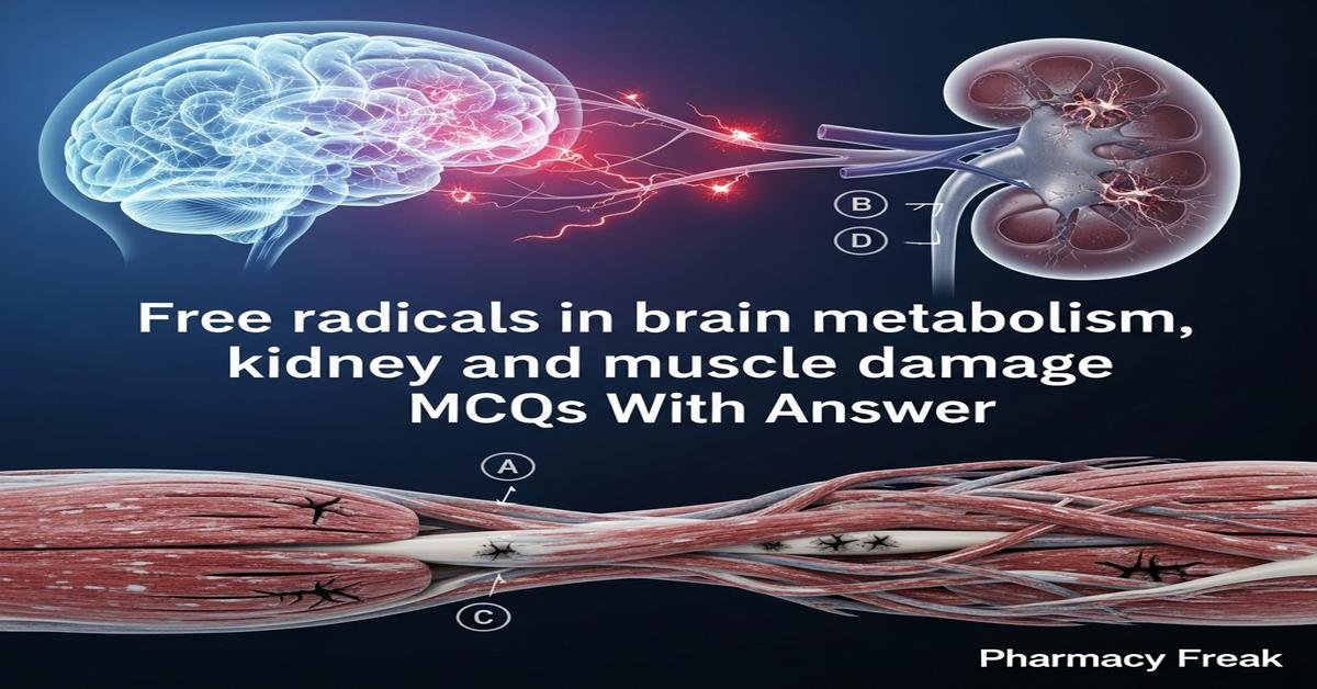 Free radicals in brain metabolism, kidney and muscle damage MCQs With ...