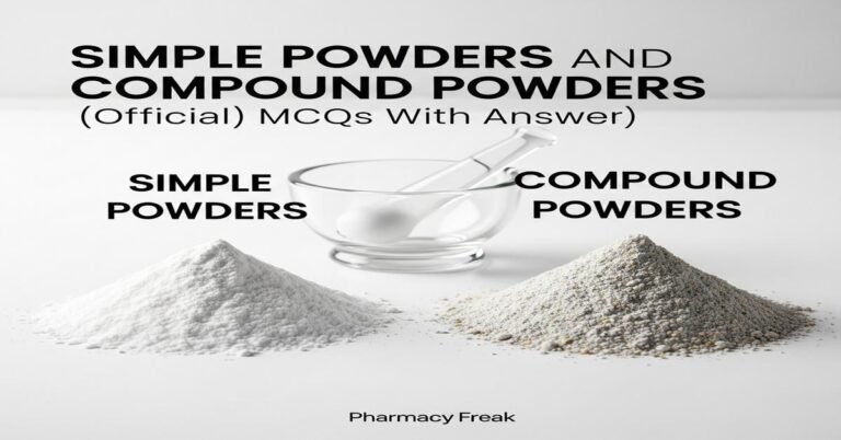 Simple powders and compound powders (official) MCQs With Answer ...