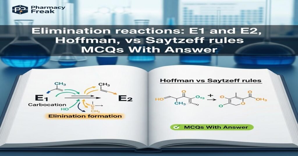 Elimination reactions: E1 and E2, Hoffman vs Saytzeff rules MCQs With ...